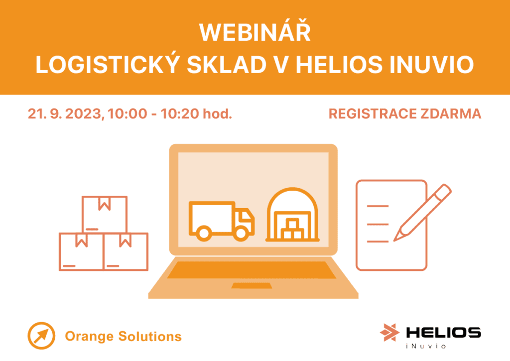 Webinář: Logistický sklad v HELIOS iNuvio, 21. 9. 2023, 10:00 - 10:20 - Orange Solutions s.r.o.